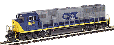 Atlas - Diesel EMD SD60M w/2 Window Cab Powered - With Decoder - CSX #8759 (Bright Future) - 150 ...
