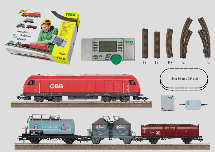 Trix - Diesel Freight Starter Set- Track, Connection Box, Mobile ...