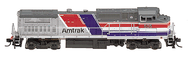 Atlas - Diesel GE Dash 8-32BHW Powered - w/Lenz Decoder - Amtrak #505 ("Pepsi Can" silver, red ...
