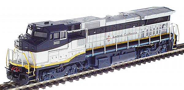 Atlas - Diesel GE Dash 8-32BHW Powered - w/Lenz Decoder - Amtrak California #2051 (blue, silver ...
