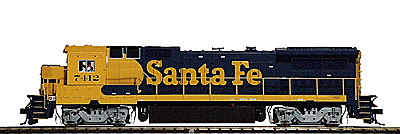 Atlas - Diesel GE Dash 8-40B Powered - Santa Fe #7412 (blue, yellow) - 150-9001