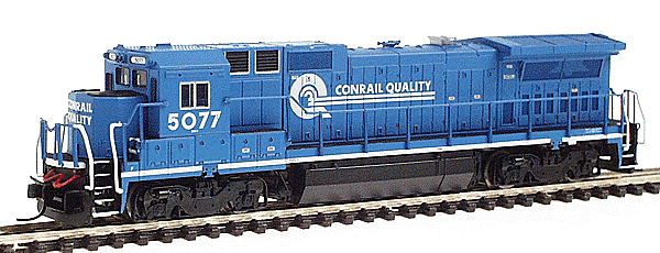 Atlas - Diesel GE Dash 8-40B Powered w/Decoder - Conrail "Quality" #5077 (blue, white, black ...