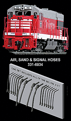 Hi-Tech - Diesel Locomotive Rubber MU & Brake Hose Set - 16 Pieces ...