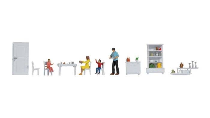 Noch - Dining Room Themed Figures Set - 4 Figures & Dining Room ...