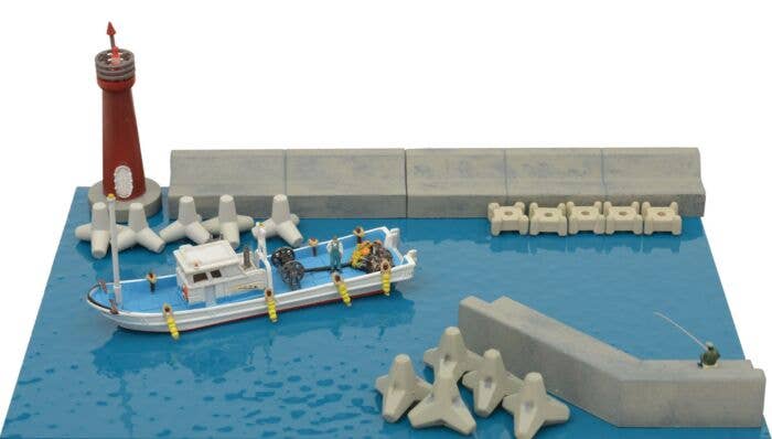 TomyTec - Dockside Details - Kit - Includes Breakwater Wall, Pylons ...