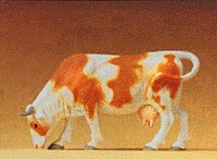 Preiser - Domestic Animal Figures, 1/24 - 1/25 Scale - Cow Grazing w ...