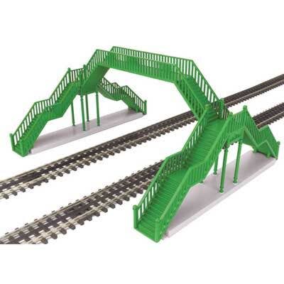 Atlas O - Double-Track Pedestrian Crosswalk Bridge - Green - 151-669182