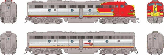 Rapido - EMD E8 A-B Set - Sound and DCC - Santa Fe #81L, 81A (Warbonnet ...