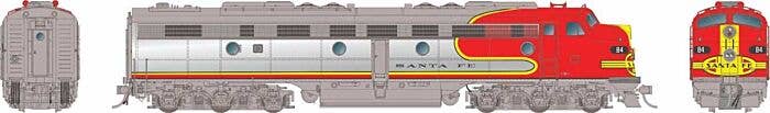 Rapido - EMD E8A - Standard DC - Santa Fe #80L (Warbonnet, silver, red ...