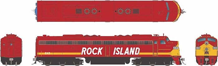 Rapido - EMD E8A - Standard DC - Rock Island #658 (red, yellow, white ...