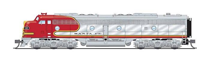 BLI - EMD E8A - Standard DC - Stealth - Santa Fe #86L (1950s, Warbonnet ...