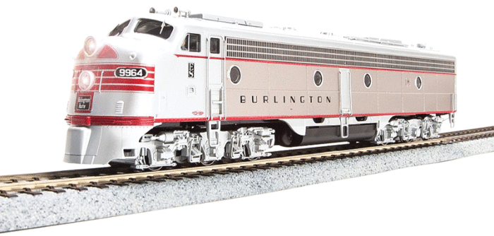 BLI - EMD E8A w/Sound & DCC - Paragon2(TM) - Chicago, Burlington & Quincy #9964 (silver, red ...