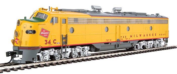 Walthers - EMD E9A - Standard DC - Milwaukee Road #34C (yellow, gray ...
