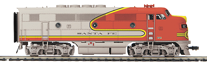 MTH - EMD F3A - Standard DC - Santa Fe #18C (Warbonnet, silver, red ...
