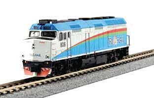 Kato - EMD F40PH Commuter Version - Standard DC - Florida Tri-Rail 808 (white, blue, orange ...