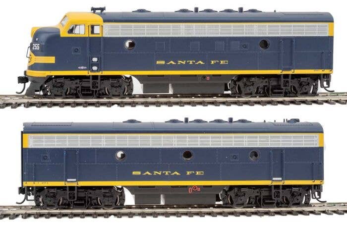 Walthers - EMD F7A-B Set - Standard DC - Santa Fe #255L, 255A (blue ...