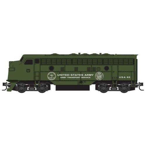 MicroTrain - EMD F7A - Standard DC - US Army #63 (green) - 489-98001550