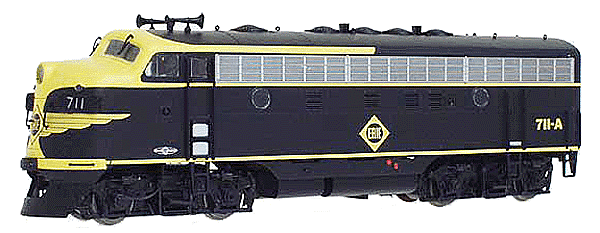 Intermount - EMD F7A - Standard DC - Erie (black & yellow w/Diamond herald) - 85-490181