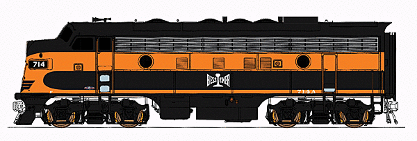 Intermount - EMD F7A - Standard DC - Bessemer & Lake Erie (Early Scheme, orange, black) - 85-49031