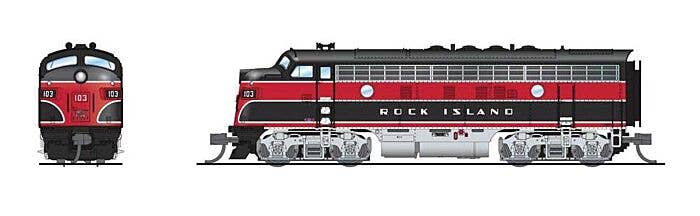 BLI - EMD F7A - Standard DC - Stealth - Rock Island #103 (red, black ...