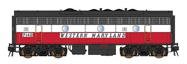 Intermount - EMD F7B - Standard DC - Western Maryland (Circus, red ...