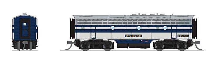BLI - EMD F7B - Standard DC - Stealth - Wabash #1104B (blue, silver ...