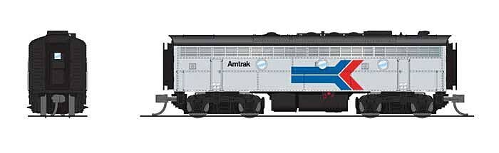BLI - EMD F7B - Standard DC - Stealth - Amtrak #154 (Phase I, silver ...