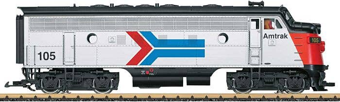 LGB - EMD F7B - Unpowered with Sound - Amtrak 152 (Phase I, silver, red ...