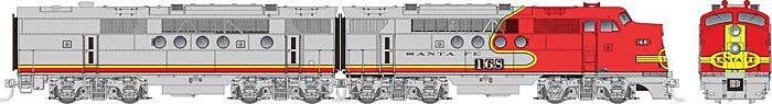 Rapido - EMD FT A-B Set - Standard DC - Santa Fe #168B, 168C (Warbonnet ...