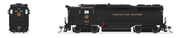 BLI - EMD GP30 High Nose - Standard DC - Stealth - Norfolk & Western #525 (As-Delivered, black ...
