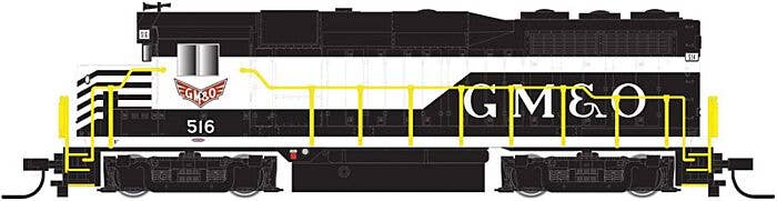 Atlas - EMD GP30 - Standard DC - Master(R) - Gulf, Mobile, & Ohio #520 (black, white, Large GM&O ...