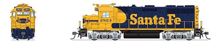 BLI - EMD GP35u Low Nose - Sound and DCC - Paragon4(TM) - Santa Fe #2828 (Warbonnet, blue ...