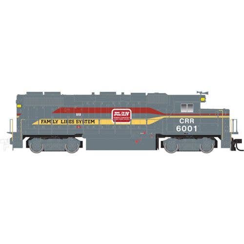 Atlas Trnm - EMD GP38-2 - Standard DC - Silver - Family Lines/CRR #6001 (gray, red, yellow ...