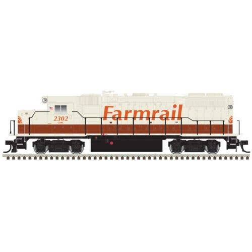 Atlas Trnm - EMD GP38-2 - Standard DC - Silver - Farmrail #2302 (tan ...