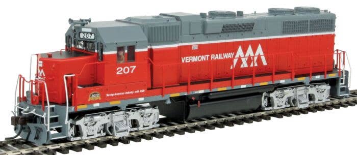 Atlas - EMD GP38 Low Nose Early Version w/Sound & DCC - Master(R) Gold - Vermont Railway #207 ...
