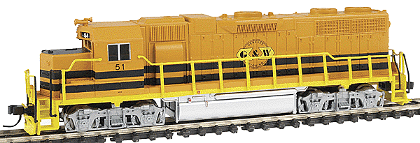 Atlas - EMD GP38 Low Nose - Standard DC - Genesee & Wyoming #51 (orange, yellow, black) - 150-49857