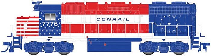 Atlas - EMD GP38 Low Nose - Standard DC - Master(R) Silver - Conrail #7776 (Bicentennial Scheme ...