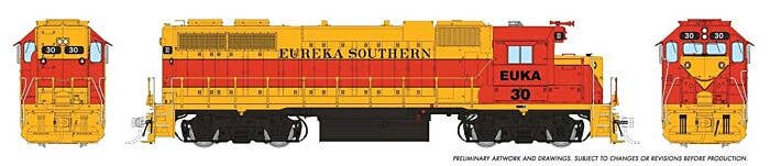 Rapido - EMD GP38 Low Nose w/Extended Cab - Sound and DCC - Eureka Southern #31 (yellow, orange ...
