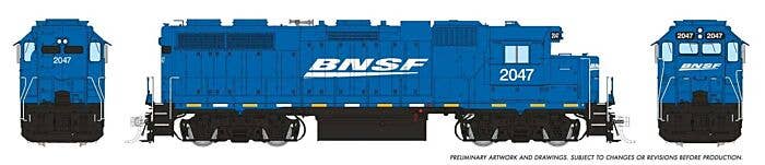 Rapido - EMD GP38 Low Nose w/Extended Cab - Standard DC - BNSF Railway #2047 (Ex-EMD Leasing ...