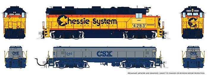 Rapido - EMD GP39 & EMD/Huntington SWMT Slug Set - Sound and DCC - CSX #4287, 1042 (yellow ...