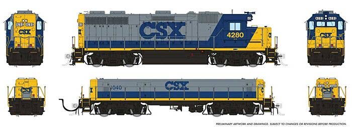 Rapido - EMD GP39 & EMD/Huntington SWMT Slug Set - Standard DC - CSX #4286, 1024 (YN2 Bright ...