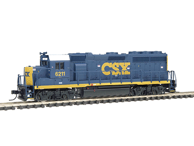 Atlas - EMD GP40-2 Low Hood, Dynamic Brakes w/DCC - Master(R) - CSX #6211 (blue, yellow - Dark ...
