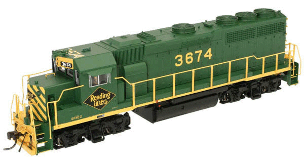 Atlas - EMD GP40-2 Phase I w/Sound & DCC - Master(R) Gold - Reading #3674 - 150-10000413