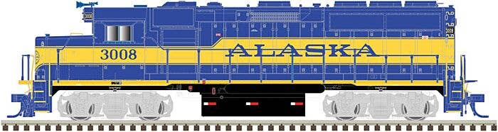 Atlas - EMD GP40-2 - Standard DC - Master(R) Silver - Alaska Railroad #3007 (2000s Scheme; blue ...