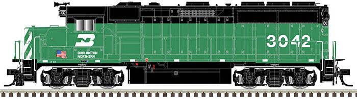 Atlas - EMD GP40-2 with Dynamic Brakes - Standard DC - Master Silver(R) - Burlington Northern ...