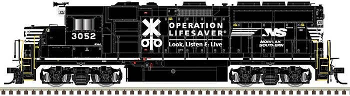 Atlas - EMD GP40-2 with Dynamic Brakes - Standard DC - Master Silver(R) - Norfolk Southern 3052 ...