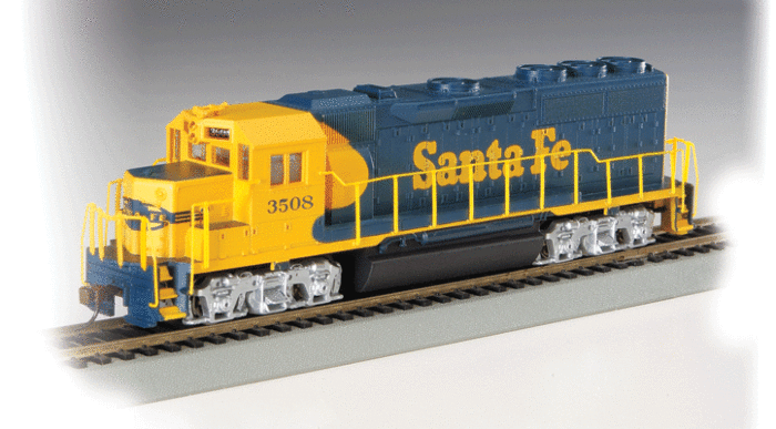 Bachmann - EMD GP40 - DCC - Santa Fe #3508 (Warbonnet; blue, yellow) - 160-60304