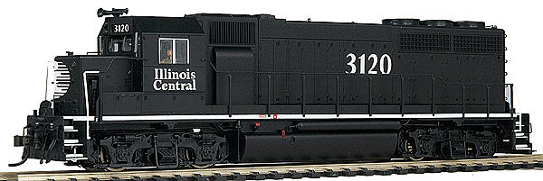 Atlas - EMD GP40 Low Nose - Standard DC - Illinois Central #3120 (Nondynamic; black, white ...