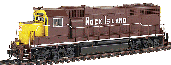 Atlas - EMD GP40 Low Nose - Standard DC - Rock Island - Pianted (maroon, yellow) w/Block ...