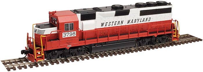 Atlas - EMD GP40 Low Nose w/Dynamic Brakes - Standard DC - Western Maryland #3798 (red, white ...